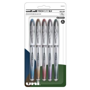 uni-ball vision elite blx infusion rollerball pens bold point, 0.8mm, assorted, 5 pack