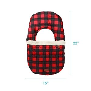 JJ Cole Baby Car Seat Cover, Blanket-Style Baby Stroller & Baby Carrier Cover, Buffalo Check