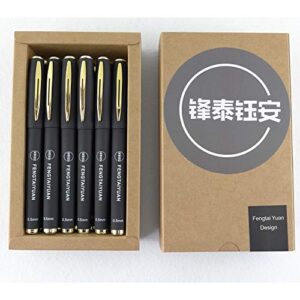 fengtaiyuan p18, 0.5mm black gel pens, gel ink rollerball pens for office, extra point, matt type, 18 pack