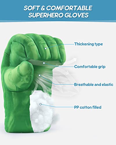 neexan Superhero Birthday Party Supplies pair of Soft The Superhero Toys For Kids Good For Halloween,Christmas,Cosplay (1 Pair Light Green)