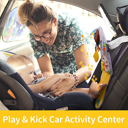 Koty Infant Car Seat Toys, Kick and Play Baby Activity Center with Teethers, Music, Squeaker, Adjustable Travel Rear Facing Car Seat Toys, Developmental Toys for Babies Carseat Toys 6 to 12 Months