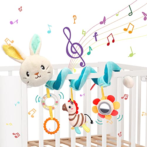 JERICETOY Infant Car Seat Toys, Stroller Toy, Carseat Toys for Infants Hanging Crib Activity Toy for Crib Bed Stroller Car Seat, Hanging Rattle Toy