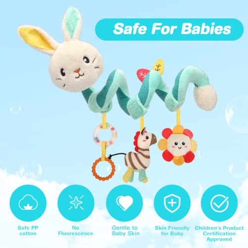 JERICETOY Infant Car Seat Toys, Stroller Toy, Carseat Toys for Infants Hanging Crib Activity Toy for Crib Bed Stroller Car Seat, Hanging Rattle Toy