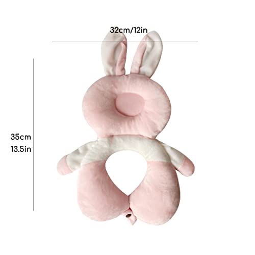 Wedfull Baby Support Pillow, Cartoon Baby Travel Pillow Carseat Head Support for Newborn 0 3 6 9 12 Months, Soft Plush Toddler Neck Pillow for Car Stroller Pushchair, Bunny