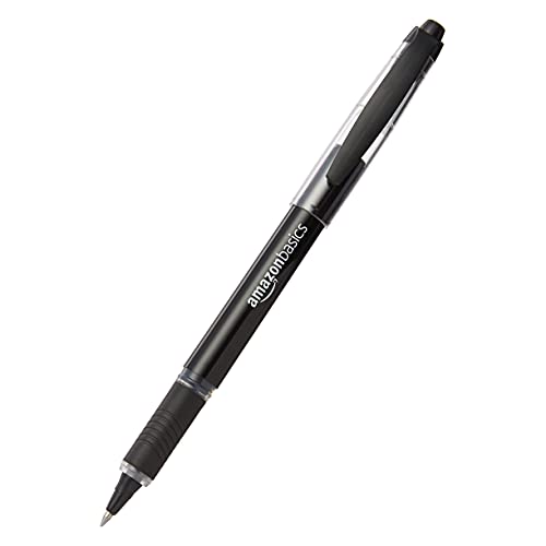 Amazon Basics Rollerball Pen, Micro Point (0.5mm), Black, 24 Pack