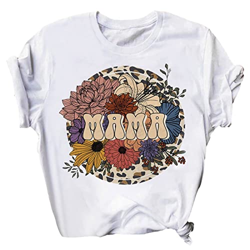 Mother's Day Party Supplies Regalo para El De Las Madres Vintage Clothes Purple Shirt for Women Cropped Graphic Tees for Women