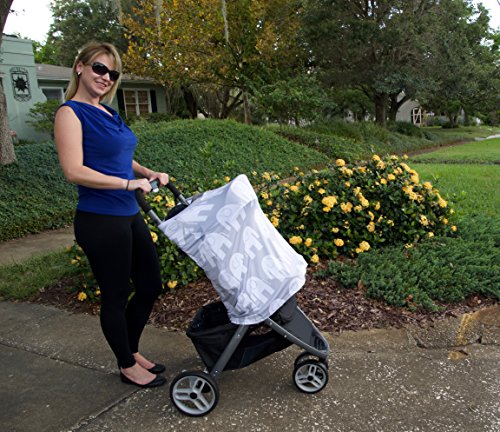 MoM-me Nursing Cover, Multi use for Baby Car Seat Cover, Breastfeeding, Canopy, Stroller and Infant Pillow Wrap or Cover Ups. for Boys and Girls. Grey/White Elephant Design