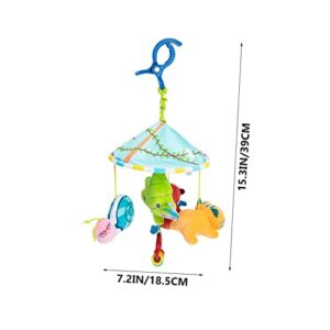 Hohopeti 5pcs Animal Mobile Bed Cartoon Decoration Rattle Infant Rattles Baby Toy for Toys Development Blue Nursery Car Chime Crib Boys Early Newborn Wind Cradle Ster Dangling Hanging