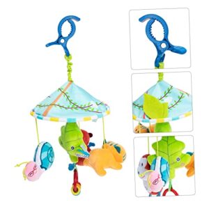 Kisangel 5pcs Crib Rattles Baby Early Cartoon Mobile Chime Toys Dangling Car Infant Cradle Development Decoration Rattle for Ster Animal Blue Nursery Wind Hanging Newborn Toy Bed Boys