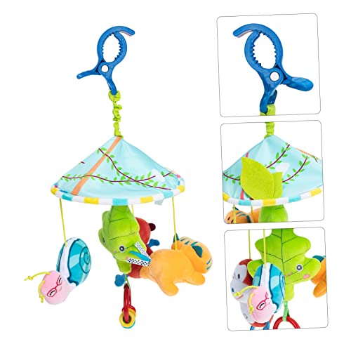 Kisangel 5pcs Crib Rattles Baby Early Cartoon Mobile Chime Toys Dangling Car Infant Cradle Development Decoration Rattle for Ster Animal Blue Nursery Wind Hanging Newborn Toy Bed Boys