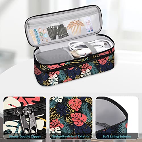 SITHON Double-Layer Travel Carrying Case for Revlon One-Step Hair Dryer/Volumizer/Styler, Water Resistant Storage Organizer Bag Compatible with Shark FlexStyle Attachment (Bag Only) (Leaves)