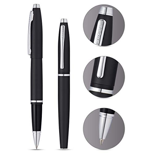 Cross Calais Refillable Gel Ink Rollerball Pen, Medium Rollerball, Includes Premium Gift Box - Matte Black