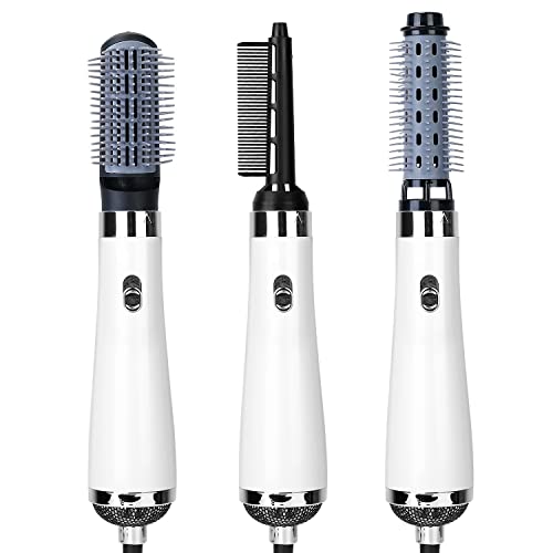 HAAPPYBOX 3 in 1 Hot Air Brush One-Step Hair Dryer Comb 3 Interchangeable Brush Combs Volumizer Hair Curler Straightener