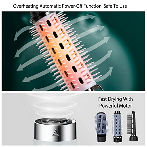 HAAPPYBOX 3 in 1 Hot Air Brush One-Step Hair Dryer Comb 3 Interchangeable Brush Combs Volumizer Hair Curler Straightener