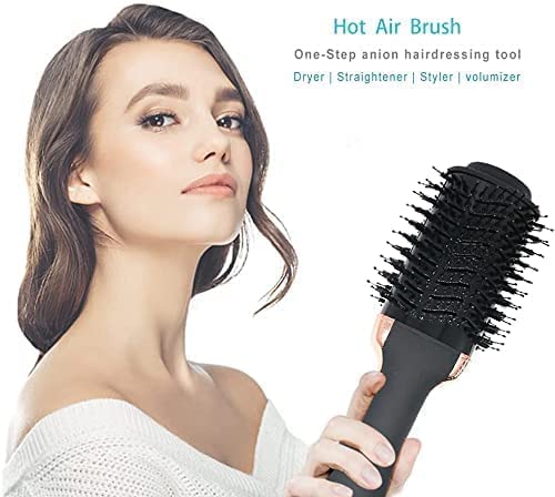 Hair Dryer Brush,Hot Air Brush, Blow Dryer bruch,One Step Hair Dryer and Volumizer with Salon Negative Ionic for Straightening, Professional Brush Hair Dryers for Men and Women (Black）