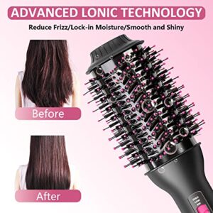 DOYOMI Enhanced Hot Air Hair Blow Dryer Brush, 3 in 1 One Step Styler Volumizer for Fast Drying, Straightening, Curling and Volumizing with Anti-frizz Ceramic Barrel Negative Ion, 55MM Oval Shape