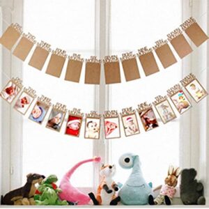 1st Birthday Baby Photo Banner for Newborn to 12 Months, Monthly Milestone Photograph Bunting Garland, First Birthday Celebration Decoration (Kraft)