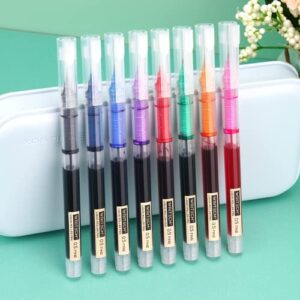 WRITECH Rolling Ball Pens Quick Dry Ink 0.5 mm Extra Fine Point Pens 10 Pcs Liquid Ink Pen Rollerball Pens Multicolor Ink (Multicolor)