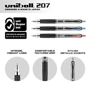 Uniball 207 Signo Gel Pen, 4 Black Medium 0.7mm Retractable Pens, Gel Pens, Fine Point, Smooth Writing Pens, Office Supplies by Uni-ball like Colored Pens, Ink Pens, Ballpoint Pens, Bulk Pens