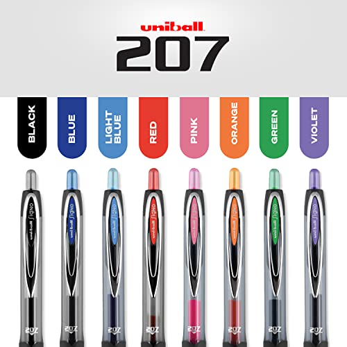 Uniball 207 Signo Gel Pen, 4 Black Medium 0.7mm Retractable Pens, Gel Pens, Fine Point, Smooth Writing Pens, Office Supplies by Uni-ball like Colored Pens, Ink Pens, Ballpoint Pens, Bulk Pens