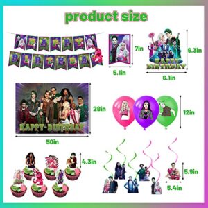 Movie Theme Birthday Party Supplies Set for Boys Girls, Birthday Party Decorations 89 Pcs with Birthday Banne Balloons Backdrop,Cake Topper,Swirls,Stickers for Christmas Party New Year Prank Party