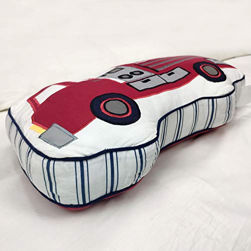 Brandream Boys Fire Truck Pillow & 3Pcs Cars Baby Crib Bedding Set with Patchwork Rocket Submarine