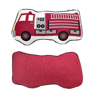 Brandream Boys Fire Truck Pillow & 3Pcs Cars Baby Crib Bedding Set with Patchwork Rocket Submarine