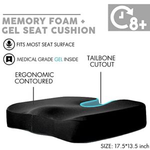 Comfort Cushion for Office Chairs, Memory Foam Comfort seat for All-Day Sitting, Ergonomic Pain Relieve Tailbone pad Pillow Support for Car seat