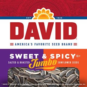 DAVID Roasted and Salted Spicy Queso Jumbo Sunflower Seeds, Keto Friendly, 5.25 Ounce (Pack of 12)