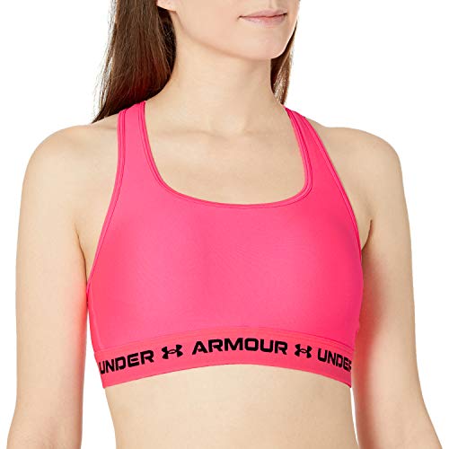 Under Armour Women's Crossback Mid Bra Bra , Cerise (653)/Black , 1X