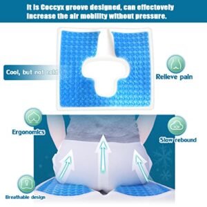 Gel Enhanced Seat Cushion with Cover, Office Chairs,Car Seat,Wheelchair Cushion for Coccyx,Tailbone,Sciatica & Back Pain Relief, Anti Elderly Bedsore,Sedentary Pain