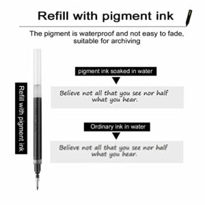 YIVONKA Rollerball Pens Gel ink Pens office pens learning pens, 0.5mm,Black,12Pack(Black-0.5mm-12Pack)