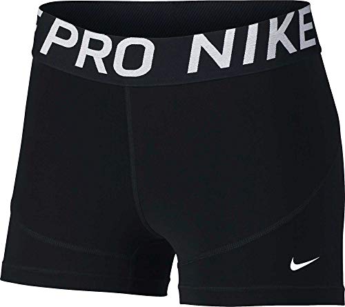 Nike Women's Pro 3" Training Shorts (X-Small, Black White)