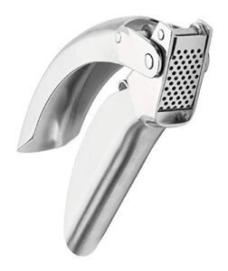 kuhn rikon epicurean garlic press, stainless steel, 6.5 x 1 x 1.5 inches, silver