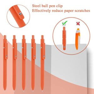 Cobee® Retractable Gel Ink Pens, 0.5mm Ballpoint Pen Cute Rollerball Pen Smooth Writing Ball Point Pen Black Ink Gel Pen for School Office 5PCS(Orange)