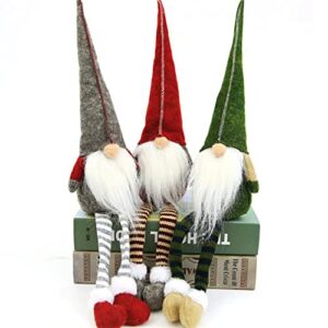 neilden 3pcs swedish gnome, chirstmas plush toy, scandinavian style decor, dangle leg shelf sitters