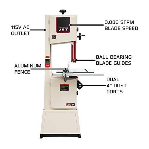 JET JWBS-14SFX, 14-Inch Woodworking Bandsaw, 1-3/4HP, 1Ph 115/230V (714400K)