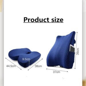 NNAA Ergonomic Chair Pad Memory Foam Seat Cushion Orthopedic Pillow Coccyx Office Chair Cushion Support Waist Back Cushion Car Seat Hip Massage Pad Sets colorA