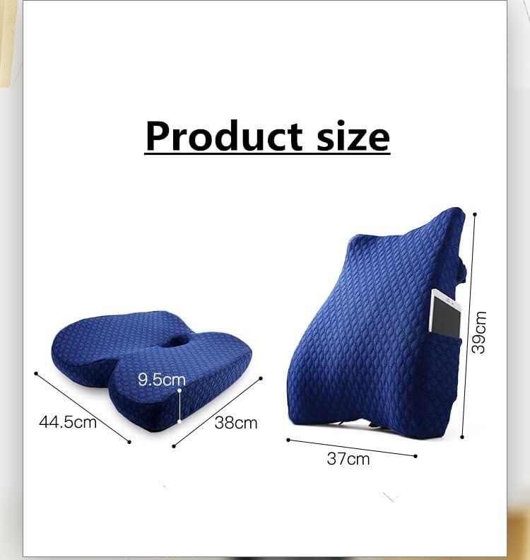 NNAA Ergonomic Chair Pad Memory Foam Seat Cushion Orthopedic Pillow Coccyx Office Chair Cushion Support Waist Back Cushion Car Seat Hip Massage Pad Sets colorA