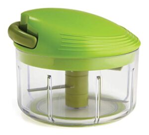 kuhn rikon pull chop chopper/manual food processor with cord mechanism, green, 2-cup