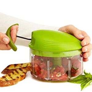 Kuhn Rikon Pull Chop Chopper/Manual Food Processor with Cord Mechanism, Green, 2-Cup