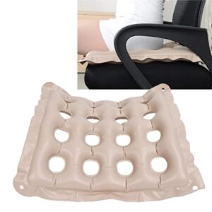 inflatable seat cushion, pvc 16 holes inflatable chair cushion anti decubitus ergonomic chair cushion coccyx sciatica chair pad ideal for long sitting with pump beige