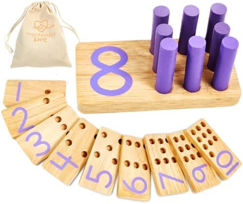 Counting Peg Board | Montessori Math and Numbers for Kids | Wooden Math Manipulatives Materials