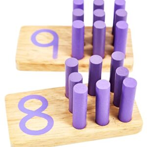 Counting Peg Board | Montessori Math and Numbers for Kids | Wooden Math Manipulatives Materials