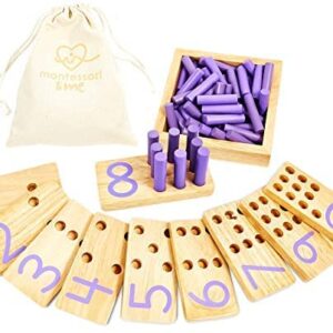 Counting Peg Board | Montessori Math and Numbers for Kids | Wooden Math Manipulatives Materials