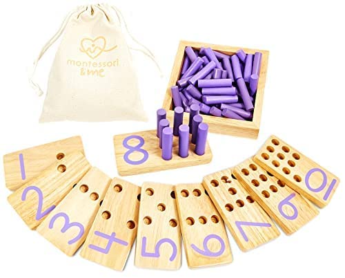 Counting Peg Board | Montessori Math and Numbers for Kids | Wooden Math Manipulatives Materials