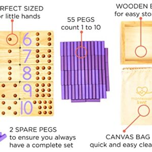 Counting Peg Board | Montessori Math and Numbers for Kids | Wooden Math Manipulatives Materials