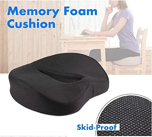 EYEARN Seat Cushion for Office Chair, Memory Foam Coccyx Cushion Relieve Tailbone, Lower Back, Hip, Sciatica Pain, Ergonomic Seat Pad for Car, Wheelchair, Desk Chair and Sitting on Floor,Durable and n