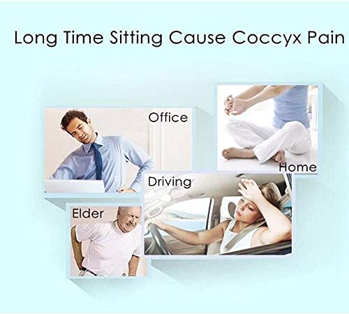 EYEARN Seat Cushion for Office Chair, Memory Foam Coccyx Cushion Relieve Tailbone, Lower Back, Hip, Sciatica Pain, Ergonomic Seat Pad for Car, Wheelchair, Desk Chair and Sitting on Floor,Durable and n