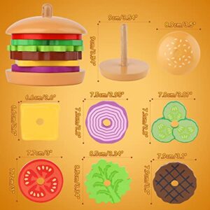 Aizweb Montessori Toys for 3 Year Old - Wooden Burger Stacking Toys for Toddlers and Kids Preschool, Educational Toys, Fine Motor Skill Toy, Blocks for Toddlers, Learning Toys Gift